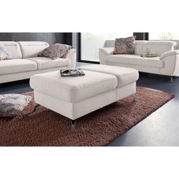 Sit & More sit&more Hocker &raquo;Percy&laquo; Fu&szlig;h&ouml;he 12 cm, mit Klappfunktion, wahlweise in 2 Fu&szlig;farben beige B/H/T: 114cm x 43cm x 71cm, Feinstruktur,mit satiniertem 