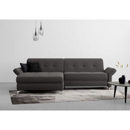Home Affaire Ecksofa &raquo;Maredo L-Form&laquo; Federkern, wahlweise auch mit Kopfteil- und Armlehnverstellung grau 100% Polyester B/H/T: 284cm x 89cm x 179cm, 