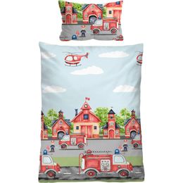 Biberna Kinderbettw&auml;sche &raquo;0004523&laquo; 2 Stk. wohlig warm + weich, pflegeleicht, 100% Baumwolle, Rei&szlig;verschluss bunt Feinbiber, Obermaterial: 100% Baumwolle B/L: 