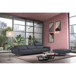 Egoitaliano 3-Sitzer &raquo;Gloria, super bequem, hochwertige Verarbeitung, edles Design, Megasofa&laquo; beidseitig verstellbare R&uuml;ckenelemente, mit Designmetallf&uuml;&szlig;en grau B