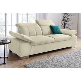 DOMO collection 2,5-Sitzer &raquo;Milan inklusive komfortablen Federkern f&uuml;r mehr Sitzkomfort&laquo; mit R&uuml;ckenverstellung beige Kunstleder SOFTLUX ;Luxus-