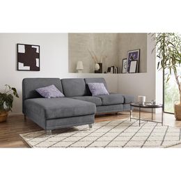 Sit & More sit&more Ecksofa &raquo;Clio L-Form&laquo; optional Schlaffunktion oder Vorziehsitz und Bettkasten, Federkern grau B/H/T: 246cm x 89cm x 165cm, Luxus-Microfaser 