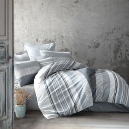 Schiesser Bettw&auml;sche &raquo;Adele aus weicher Baumwolle mit im Paisley-Streifen-Look&laquo; 2 Stk. MADE IN GREEN by OEKO-TEX grau Renforc&eacute;, Obermaterial: 100% Baumwolle B/L