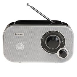 Denver TR-51 UKW Retro Radio, analog, Netz- & Batteriebetrieb, wei&szlig;