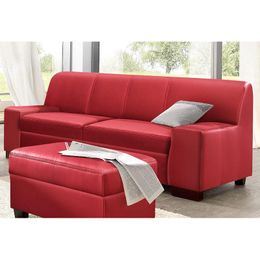 DOMO collection 2-Sitzer &raquo;Norma Top, elegant & modern, flache Armlehnen, bequem, Breite 192cm&laquo; rot B/H/T: 192cm x 77cm x 90cm, Kunstleder SOFTLUX , 