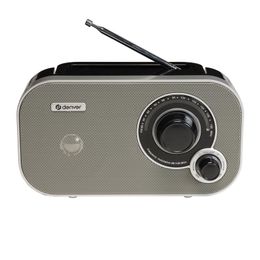 Denver TR-51 UKW Retro Radio, analog, Netz- & Batteriebetrieb, grau
