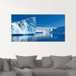 Artland Glasbild &raquo;Eisberge - Diskobucht - Gr&ouml;nland&laquo; Arktis 1 Stk. tlg. in verschiedenen Gr&ouml;&szlig;en blau B/H/T: 80cm x 60cm, Glasbild Arktis, 1 Stk.