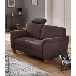 OTTO home 2-Sitzer &raquo;Texel&laquo; mit Federkern und Kontrastnaht, F&uuml;&szlig;e Buche eichefarben braun Struktur ( 100% Polyester);Struktur fein ( 100% Polyester);