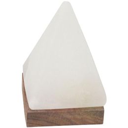 Salzkristall-Tischlampe &raquo;USB-Pyramide&laquo; LED-Board 1 Stk. Warmwei&szlig; Handgefertigt aus Salzkristall - jeder Stein ein Unikat, H: ca.11 cm wei&szlig; &Oslash; 7cm H: 