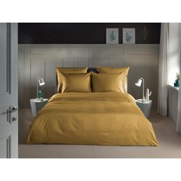 Bettw&auml;sche &raquo;Banda&laquo; 3 hochwertiges Mako-Satin, Streifen Satin, Bettw&auml;sche ab 135x200 cm. beige Mako-Satin, Obermaterial: 100% Baumwolle B/L: 200cm x 