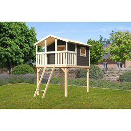Akubi Spielturm &raquo;Benjamin&laquo; BxTxH: 225x250x309 cm grau Holzwerkstoff Einheitsgr&ouml;&szlig;e