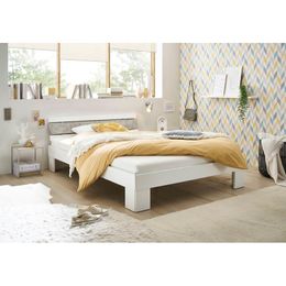 Schlafkontor Futonbett &raquo;Lyon Bettgestell ohne Matratze & Lattenrost&laquo; geeignet f&uuml;r Latten- & Rollroste bis 4 cm St&auml;rke wei&szlig; Liegefl&auml;che L&auml;nge B: 200cm x 140cm, H&ouml;he