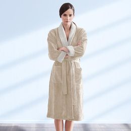 LOOKS by Wolfgang Joop Bademantel &raquo;Doubleface&laquo; Set, 1 Stk. mit Schalkragen, LOOKS by Wolfgang Joop "Made in Green" beige Baumwoll-Webfrottier M