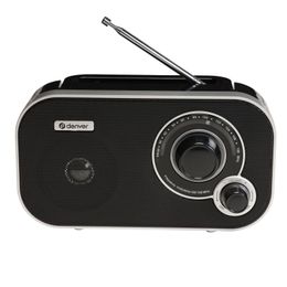 Denver TR-51 UKW Retro Radio, analog, Netz- & Batteriebetrieb, schwarz