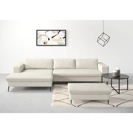 DOMO collection Ecksofa &raquo;Modica, zeitlos & elegant, Breite 329cm, hoher Fu&szlig;, bequem, L-Form&laquo; Auch in Cord, Fu&szlig;h&ouml;he passend f&uuml;r g&auml;ngige Saugroboter! 
