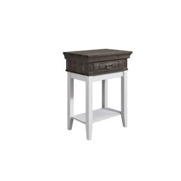 OTTO home Nachttisch &raquo;Vinales; Konsolentisch, Beistelltisch ideal f&uuml;r Boxspringbetten&laquo; Aus massiver Kiefer, mit Fr&auml;sungen grau B/H/T: 58cm x 76cm x 
