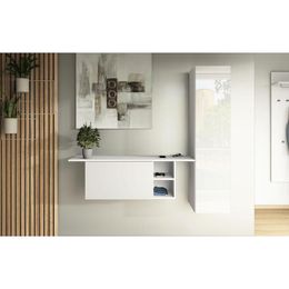 borchardt M&ouml;bel borchardt M&ouml;bel Garderoben-Set &raquo;Toledo, moderne h&auml;ngende Garderobe, Schminktisch mit Regalf&auml;chern&laquo; Spar-Set Holzwerkstoff, Metall B/H/T: 152cmcm x 