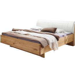 Wiemann Holzbett &raquo;Cardiff, Bettgestell, Bettrahmen, teilmassiv, mit Polsterkopfteil&laquo; Belastbarkeit 110/220 Kg, 4-fache h&ouml;henverstellbar, MADE IN 