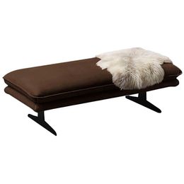 W.Schillig Polsterhocker &raquo;broadway&laquo; F&uuml;&szlig;e in Schwarz pulversbeschichtet braun Stoff S37 (100% Polyester): Luxus-Microfaser in Lederoptik B/H/T: 145cm x