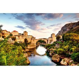 papermoon Fototapete &raquo;Mostar Alte Br&uuml;cke&laquo; bunt Vlies B/L: 3m x 2,23m, Bahnen: 6 Stk.