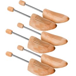 TecTake&reg; 3 Paar Spiral-Schuhspanner, aus Lotusholz, Verhinderung von Gehfalten, gute Luftzirkulation