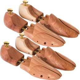 TecTake&reg; 2 Paar Schuhspanner, aus Zedernholz, Verhinderung von Gehfalten, gute Luftzirkulation, Messingknopf f&uuml;r einfaches Herausziehen