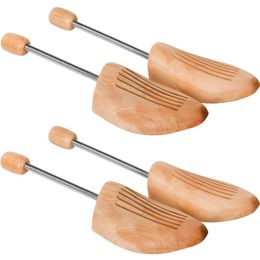TecTake&reg; 2 Paar Spiral-Schuhspanner, aus Lotusholz, Verhinderung von Gehfalten, gute Luftzirkulation