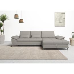 OTTO home Ecksofa &raquo;Costello L-Form, B: 301 cm mit Sitztiefen-, Armteilverstellung &&laquo; 3 Nierenkissen, optional Schlaffunktion & Bettkasten grau Luxus-
