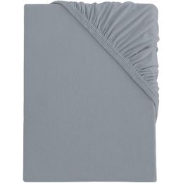 s.Oliver Spannbettlaken &raquo;TABEA, 100% Baumwolle, 145 g/m&sup2;&laquo; Bettlaken f&uuml;r Matratzen bis 25 cm H&ouml;he, perfekter Sitz, b&uuml;gelfrei grau Jersey, Obermaterial: