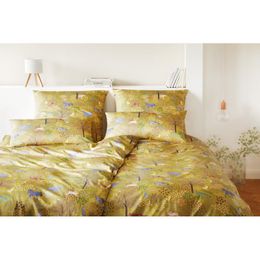 Elegante Bettw&auml;sche &raquo;Dreamland&laquo; 2 Stk. angenehmes Hautgef&uuml;hl gelb Satin, Obermaterial: 50% Baumwolle, 50% Viskose B/L: 155cm x 220cm, 1 Stk., 1 Stk., Satin, B/