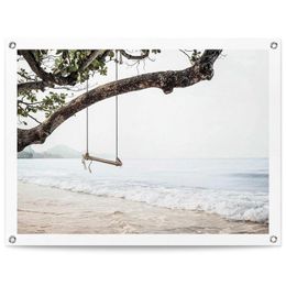 Reinders Poster &raquo;Strand&laquo; Outdoor f&uuml;r Garten oder Balkon blau Leinwand B/H/T: 80cm x 60cm x 0,1cm