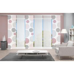 Vision S Schiebegardine &raquo;6ER SET BORDEN&laquo; Paneelwagen 6 Stk. tlg. HxB: 260x60, Schiebevorhang 6er Set Digitaldruck rosa Polyester 260cm, Paneelwagen, 60cm