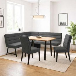 OTTO home Eckbankgruppe &raquo;Oregon Essecke, Sitzgruppe, K&uuml;chenbankgruppe&laquo; Set, 4er, 4 tlg. Eckbank mit Metallf&uuml;&szlig;en, Esstisch in Eiche massiv 