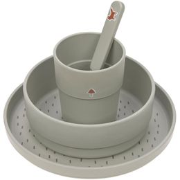 L&auml;ssig L&Auml;SSIG Kindergeschirr-Set &raquo;Little Forest, Fuchs&laquo; mit Teller, Schale, Becher und L&ouml;ffel gr&uuml;n 4 Stk. Kindergeschirr-Set