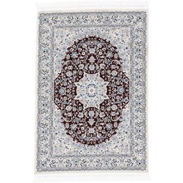 CarpetFine Teppich &raquo;Nain Diane, auch als L&auml;ufer&laquo; rechteckig 8 mm H&ouml;he Kurzflor mit Fransen, Vintage Orient Look, Wohnzimmer rot Polyester, 