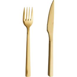 aida RAW Steakbesteck &raquo;RAW&laquo; PVD-beschichtete Oberfl&auml;che gold Edelstahl 8 Stk.