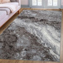 OTTO home Teppich &raquo;Sonnenhang&laquo; rechteckig 9 mm H&ouml;he mit besonders weichem Flor, Kurzflor, modernes Marmor Design grau Kunstfaser B : 240cm 1 Stk., 9mm