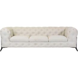 Home Affaire Chesterfield-Sofa &raquo;Amaury&laquo; aufw&auml;ndige Knopfheftung, moderne Chesterfield Optik, Fu&szlig;farbe w&auml;hlbar beige Struktur (100% Polyester9;