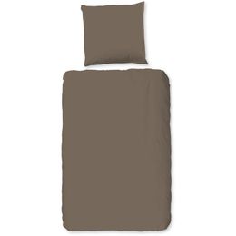 PURE luxury collection Bettw&auml;sche &raquo;Pure uni&laquo; 2 Stk. Mikrofaser, Pflegeleicht, Weich, unifarben, Rei&szlig;verschluss grau Microfaser, Obermaterial: 100% 