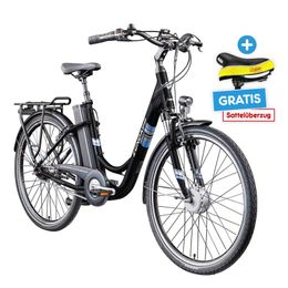 Z&uuml;ndapp Z&uuml;ndapp Green 3.7 E Bike Damen 26 Zoll Pedelec 7 Gang Elektrofahrrad ab 140 cm Damenfahrrad retro Hollandrad mit Nabenschaltung