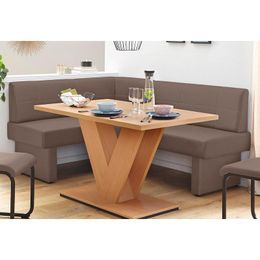 Home Affaire Eckbank braun B/H/T: 182cm x 89cm x 142cm, Kunstleder, langer Schenkel rechts
