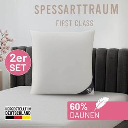 Spessarttraum Daunenkissen &raquo;FIRST CLASS&laquo; F&uuml;llung: 60% Daunen, 40%Federn Spar-Set, 2 Stk. tlg. hergestellt in Deutschland, allergikerfreundlich wei&szlig; 