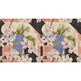 Livingwalls living walls Fototapete &raquo;Walls by Patel Vintage Bloom 2&laquo; glatt Vlies, Wand, Schr&auml;ge beige Vlies B/L: 5m x 2,7m