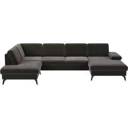 Sit & More sit&more Wohnlandschaft &raquo;Morris Jubi&laquo; wahlweise mit Armteilverstellung, Schlaffunktion & Bettkasten grau B/H/T: 335cm x 82cm x 212cm, Luxus-Microfaser