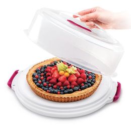 Metaltex Kuchentransportbox h&ouml;henverstellbar rot Kunststoff &Oslash; 30cm