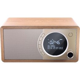 Sharp Digitalradio (DAB+) &raquo;DR-450&laquo; (Bluetooth Automatische Senderverfolgung Digitalradio (DAB+) FM-Tuner mit RDS 6 W) braun Edelstahl-Frontplatte