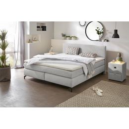 Jockenh&ouml;fer Boxspringbett &raquo;"Alinas" inkl. Topper&laquo; erh&auml;ltlich in unterschiedlichen Breiten und Farbvarianten grau Bezug Bett: Feinstruktur (100% Polyester);Topper 