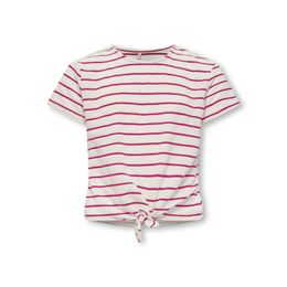 Kids Only M&auml;dchen KIDS Only T-Shirt &raquo;KOGJANA SS STRIPED KNOT TOP JRS&laquo; mit coolem Knotendetail pink 122/128