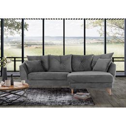 GUTMANN FACTORY Ecksofa grau 100% Polyester B/H/T: 210cm x 70cm x 156cm, Samtoptik