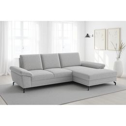 Sit & More sit&more Ecksofa &raquo;Chelsea L-Form, B: 264 cm, mit Armteil-& Sitztiefenverstellung&laquo; optional Schlaffunktion und Bettkasten grau 100% Polyester B/H/T: 